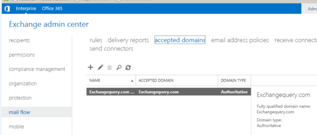 Steps to create Accepted Domain in Exchange 2013 | EzCloudInfo