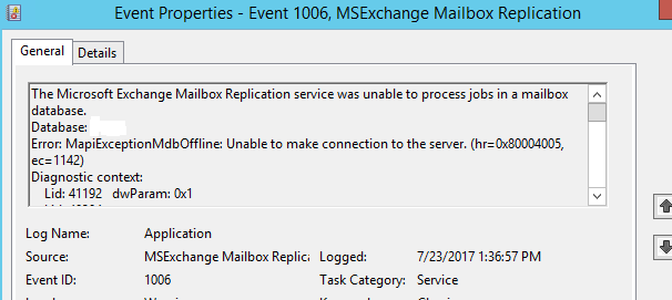 SCOM Error – The Microsoft Exchange Mailbox Replication Service isn’t ...