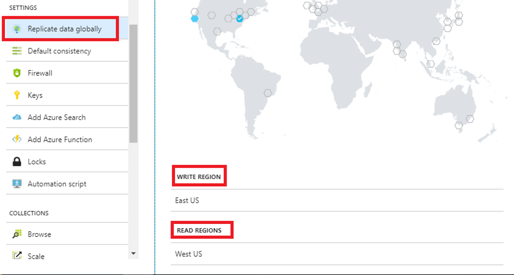 Create Cosmos DB , failover options,data replication options from azure ...