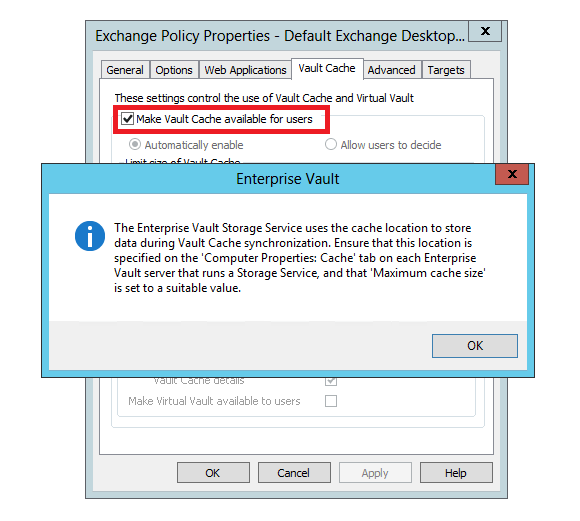 Steps to enable vault cache in Enterprise Vault | EzCloudInfo