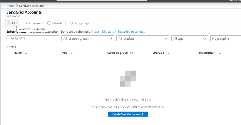 Configure SendGrid in Microsoft Azure for email campaigns and smtp relay | EzCloudInfo