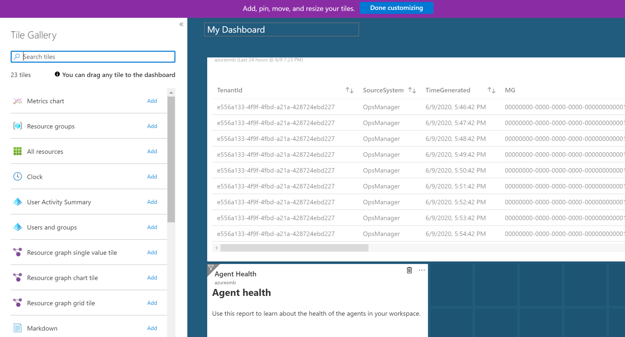 Create Azure Dashboards for workbooks created from log analytics for ...