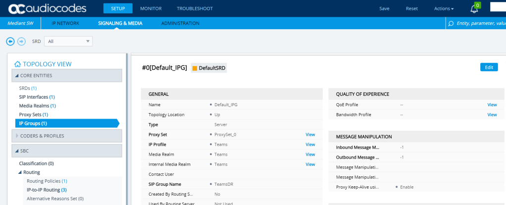 Part 2 – Configure AudioCodes SBC for Microsoft Teams Direct Routing ...